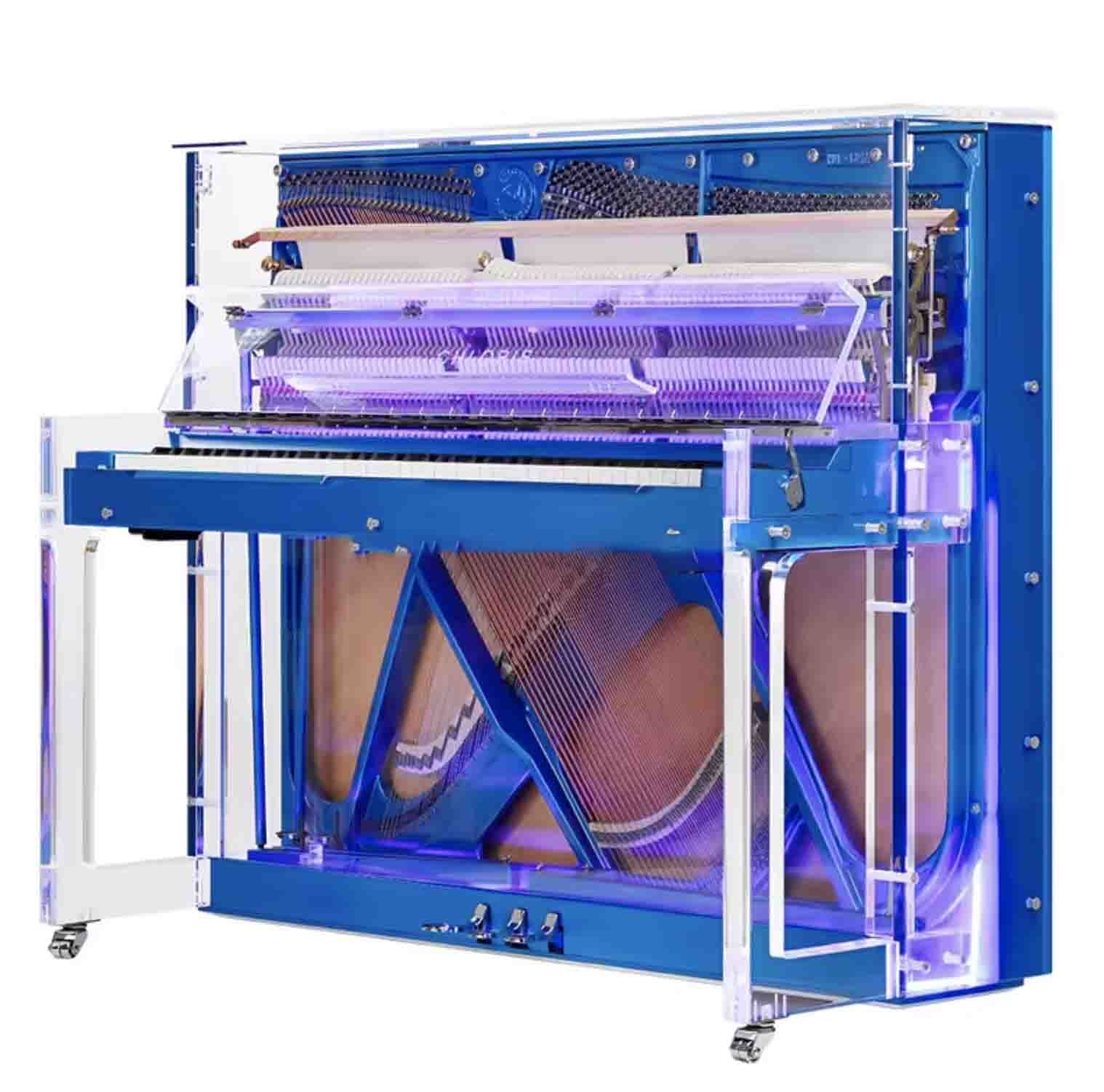 Custom Modern Design Acrylic Upright Piano in Blue Color 125A with LED ...